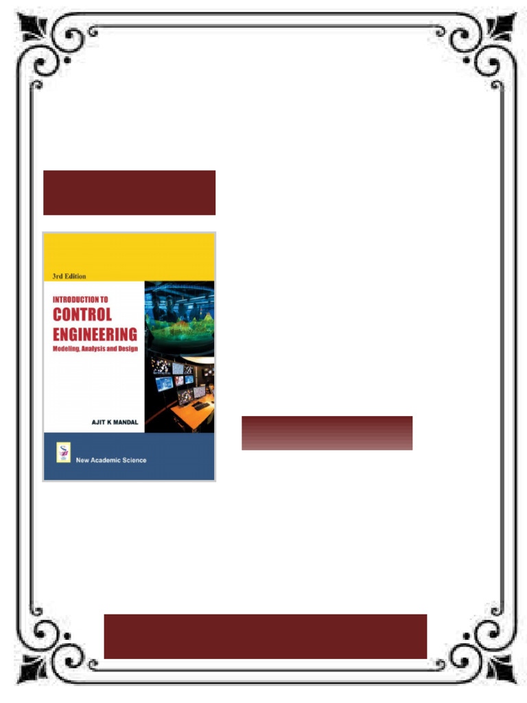 Introduction to control engineering modeling analysis and design Third Edition Mandal eBook ...