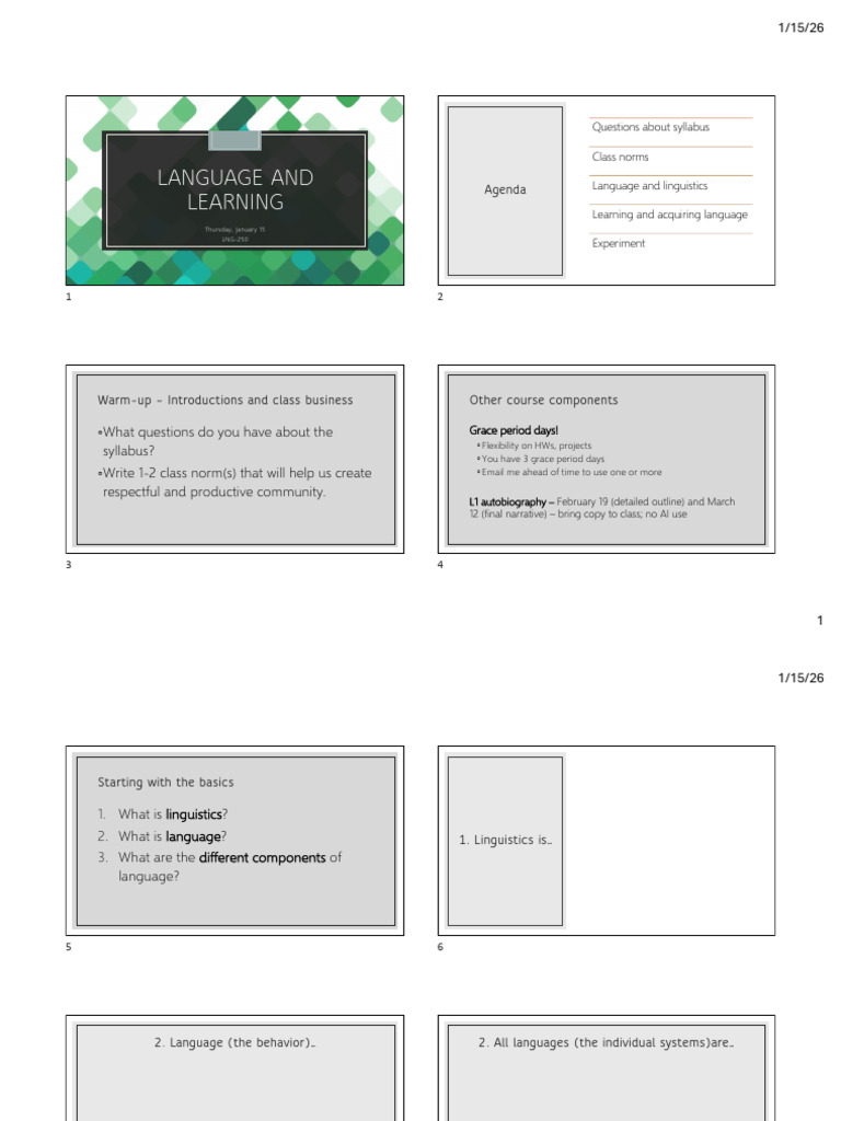 Day 2 Language Learning Students | PDF | Language Acquisition | Linguistics
