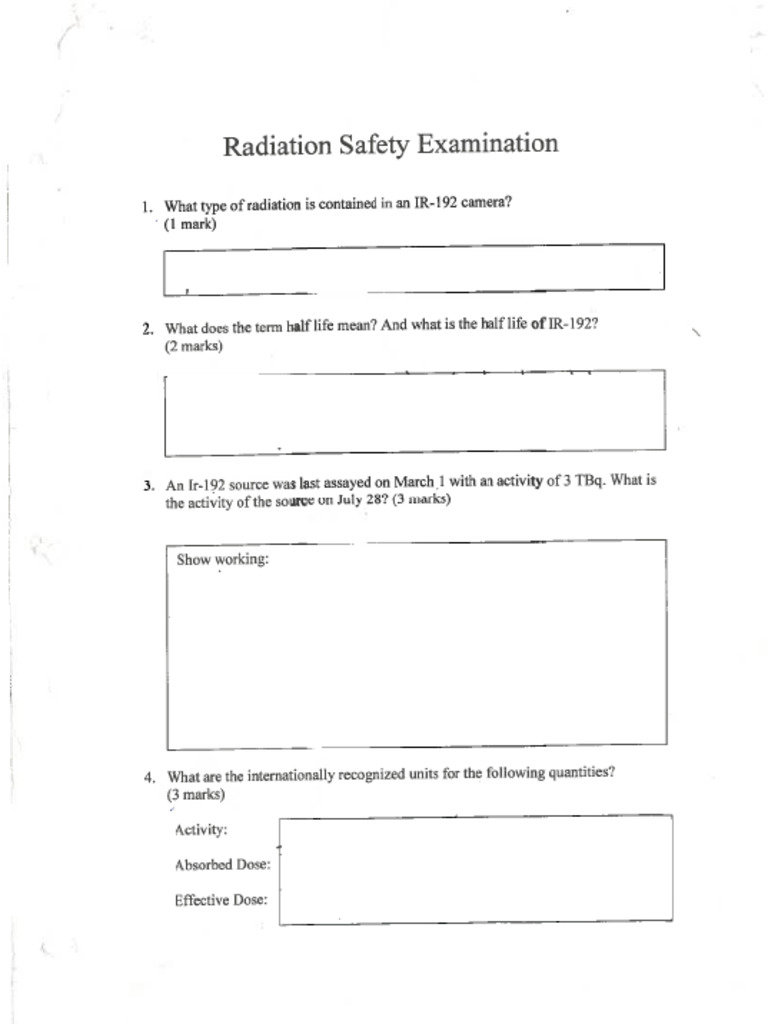 Radiation Safety Test | PDF