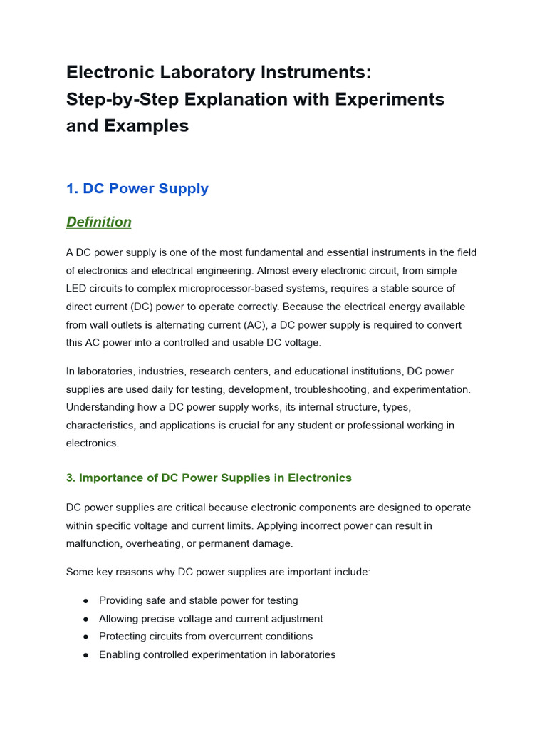 Understanding DC Power Supplies in Electronics | PDF | Rectifier ...