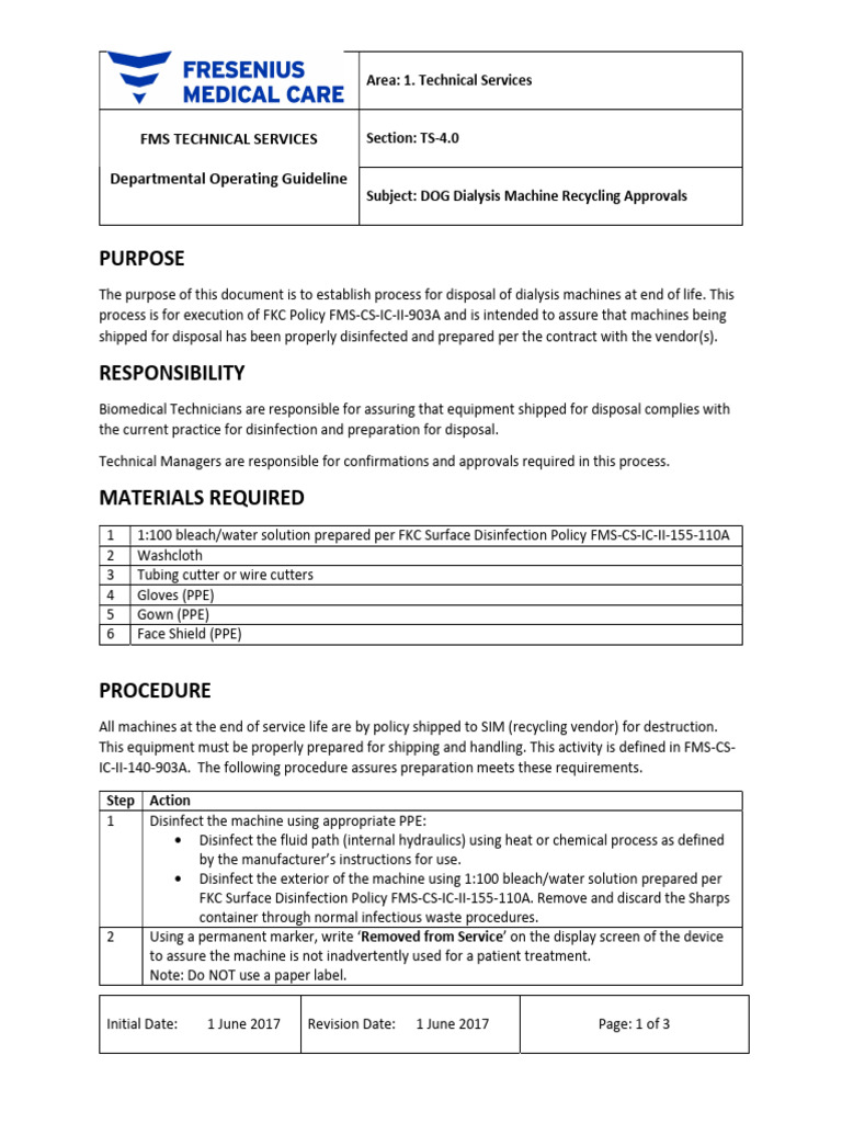 TS-4.0 DOG Machine Disposal DRAFT | PDF | Waste Management | Personal ...