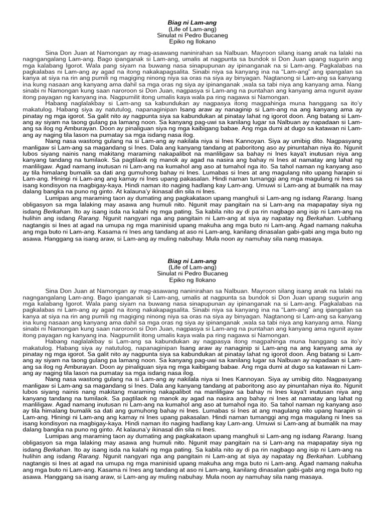 Biag ni Lam | PDF