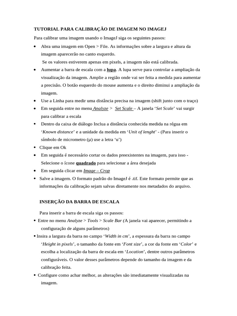 Tutorial Para Calibração de Imagem No Imagej | PDF
