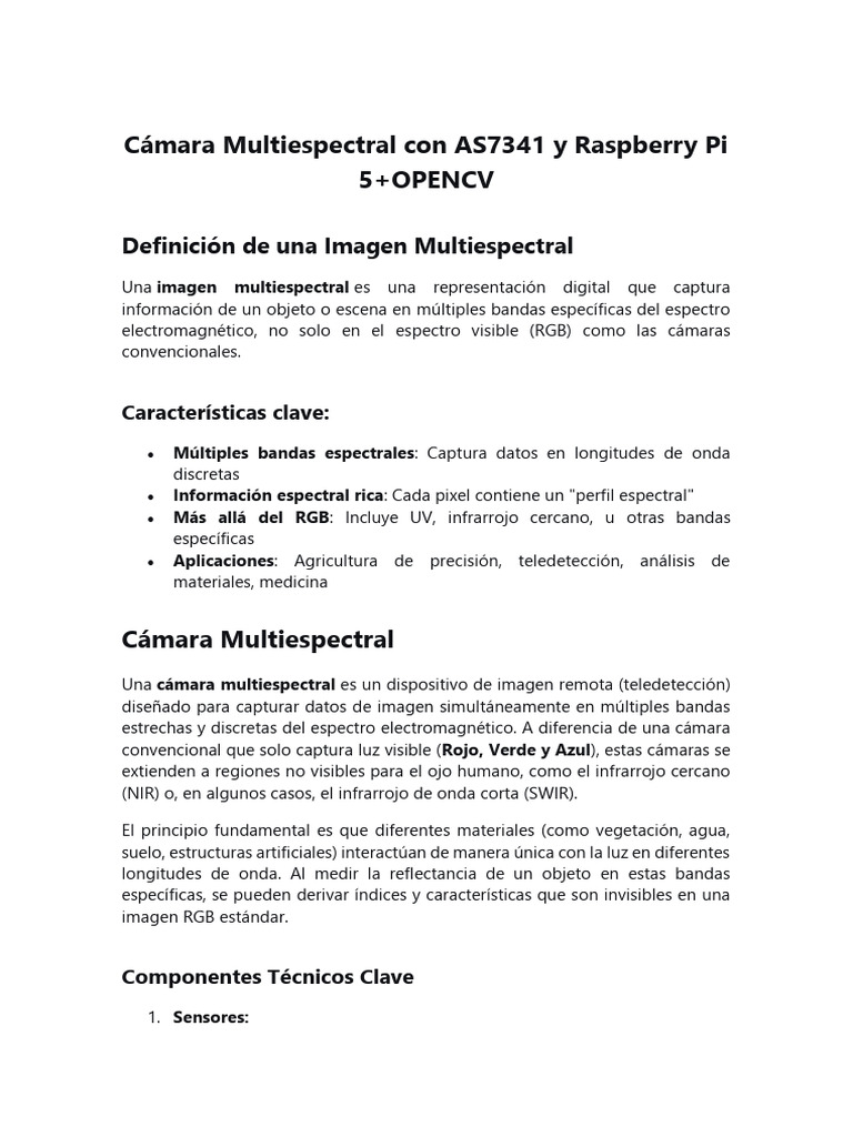Cámara Multiespectral con AS7341 y Raspberry Pi 5 | PDF | Infrarrojo ...