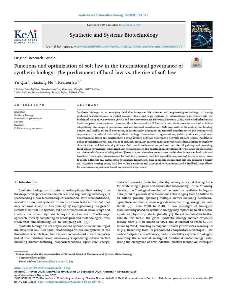 Functions and optimization of soft law in the international governance ...