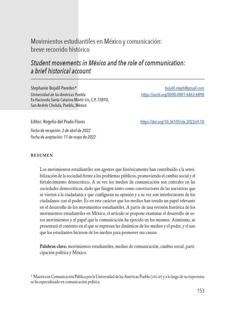 Bojalil. Movimientos estudiantiles y comunicacion | PDF | Partido ...