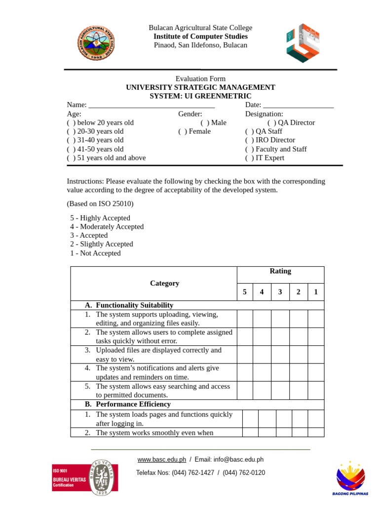 Evaluation Form for UI GreenMetric System | PDF | Computer Science ...