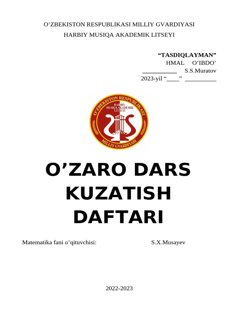 Dars Tahlili 2022-2023 Original | PDF