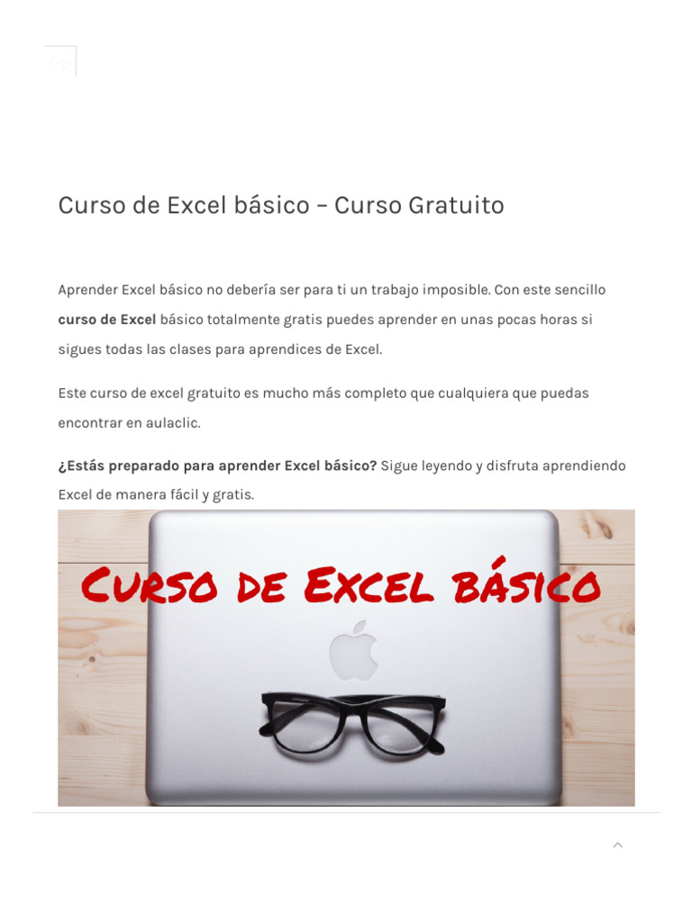 Curso de Excel Básico - Curso COMPLETO y Totalmente GRATIS | PDF | Microsoft Excel | Cookie HTTP