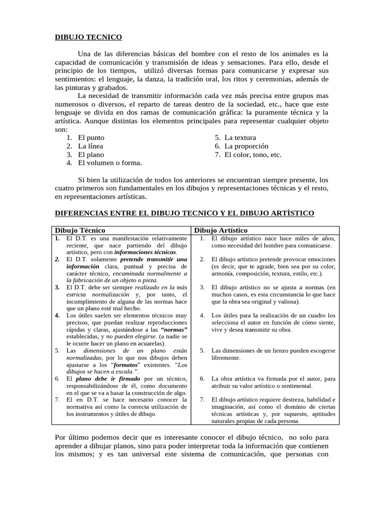 DIBUJO TECNICO | PDF | Dibujo | Dibujo técnico