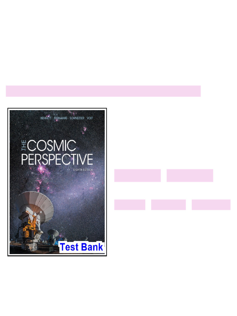 Cosmic Perspective The Solar System 8th Edition Bennett Test Bank Full ...