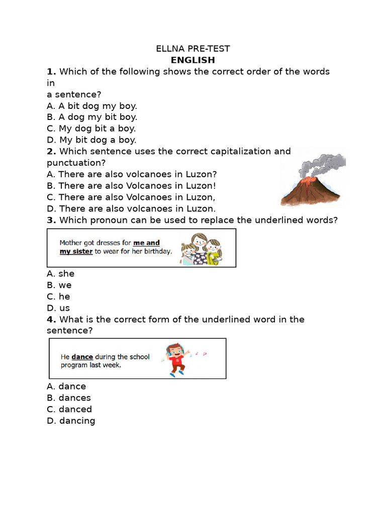 ELLNA PRE-test | PDF