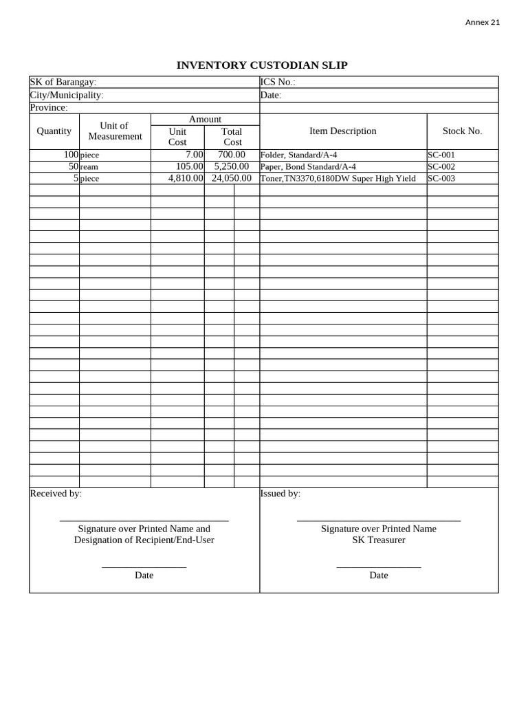 Annex 21 ICS | PDF