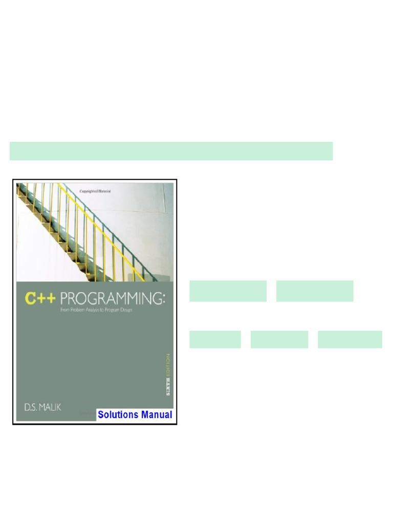 C++ Programming From Problem Analysis to Program Design 6th Edition ...