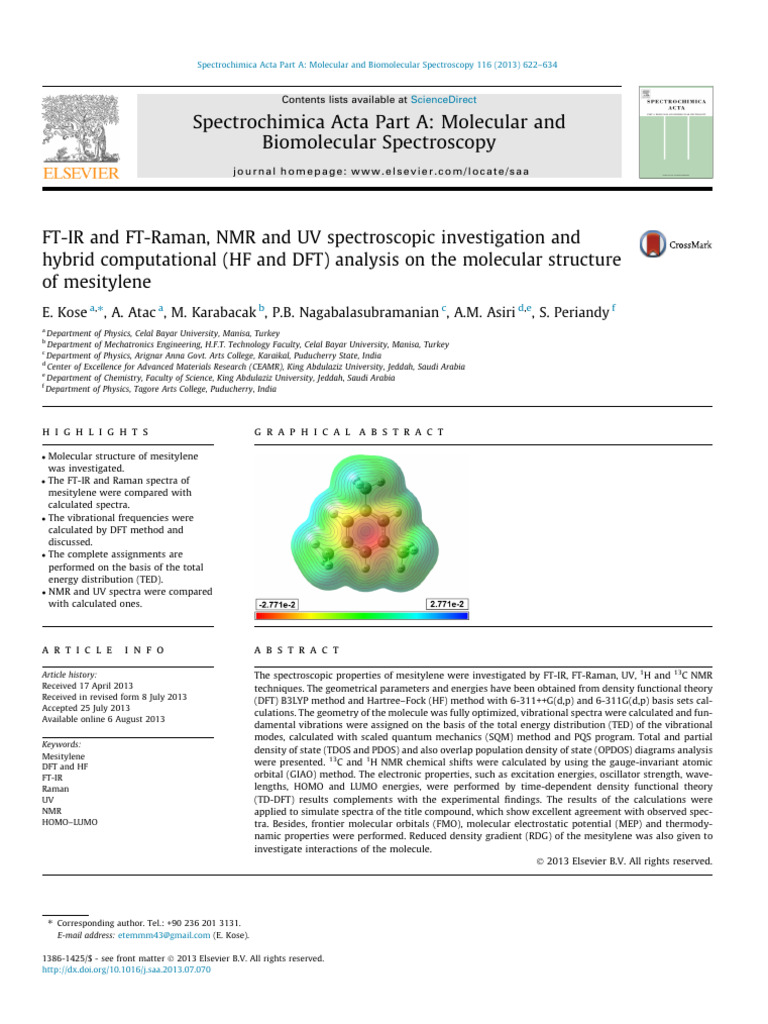 Mesitylene Ref | PDF | Infrared Spectroscopy | Spectroscopy