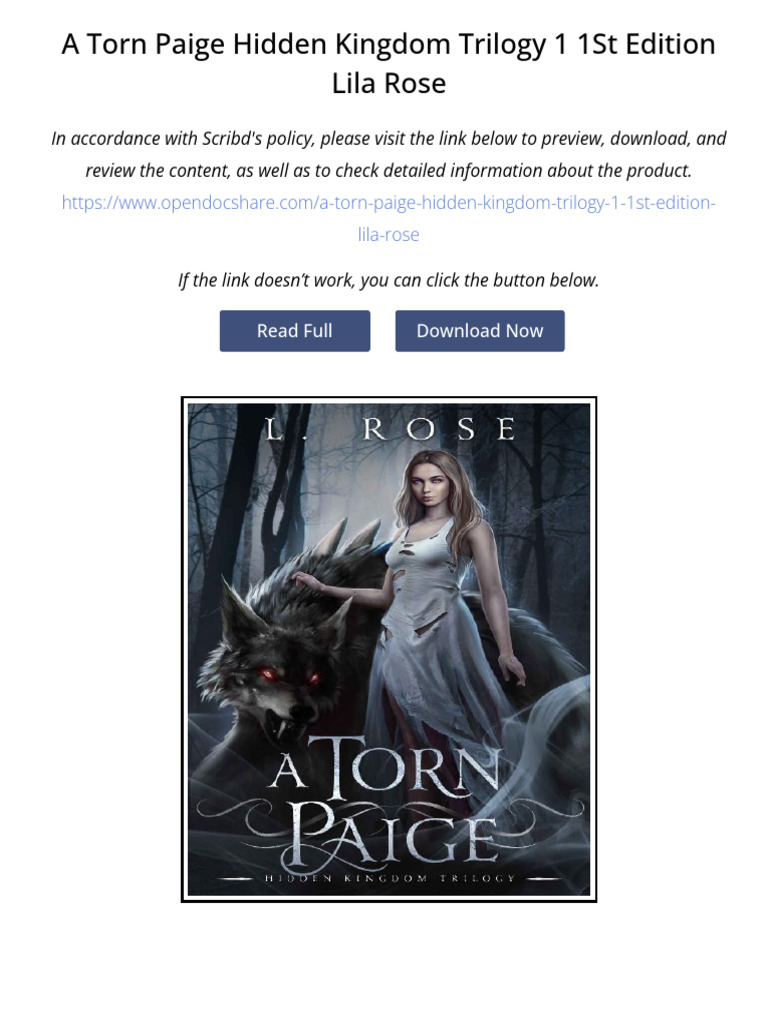 A Torn Paige Hidden Kingdom Trilogy 1 1st Edition Lila Rose | PDF | Books
