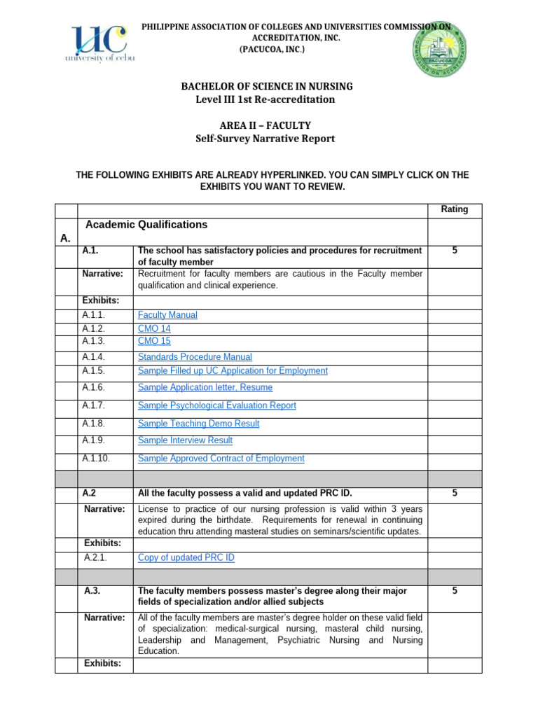 Area 2 - Narrative Reports & List of Exhibits (7) | PDF | Teachers ...