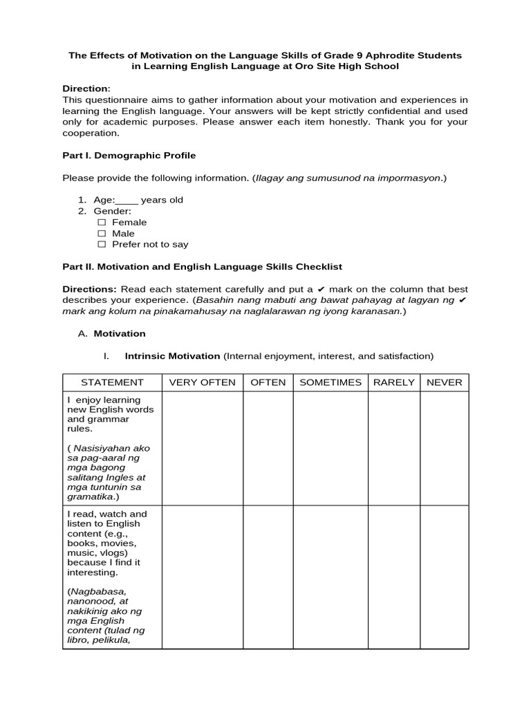 QUESTIONNAIRE (FINAL) (1) | PDF