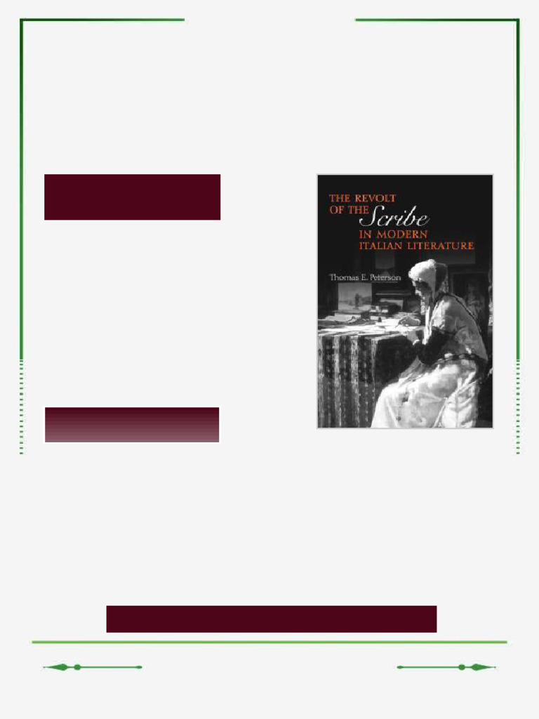 The Revolt of the Scribe in Modern Italian Literature 1st Edition ...