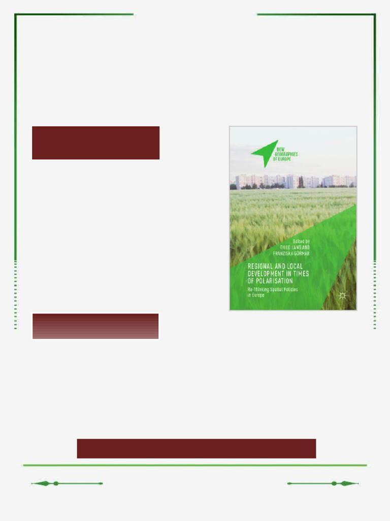 Regional and Local Development in Times of Polarisation: Re-thinking ...