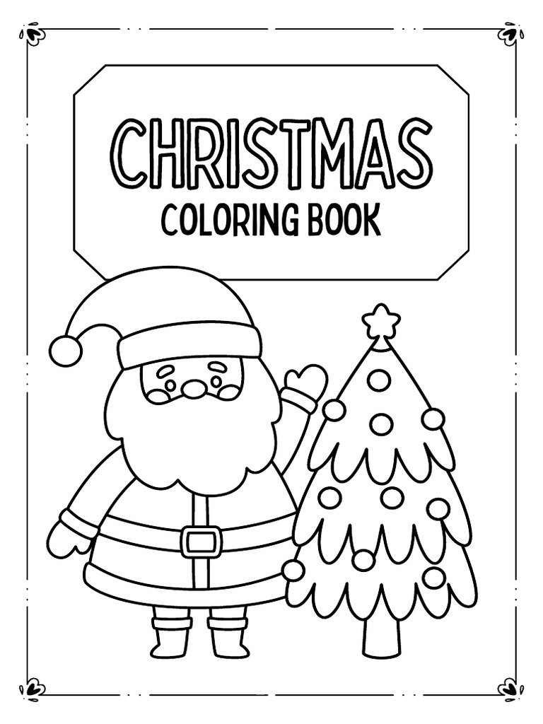 Black White Fun Christmas Coloring Worksheet Set | PDF