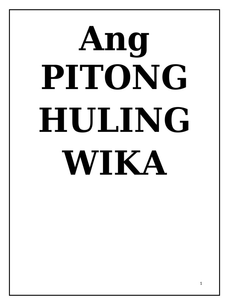 Pitong Huling Wika | PDF