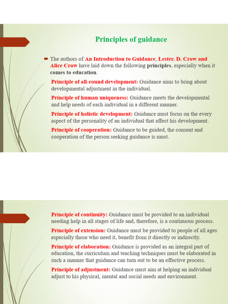 Principles of Guidance | PDF
