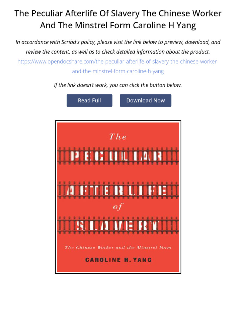 The Peculiar Afterlife Of Slavery The Chinese Worker And The Minstrel ...