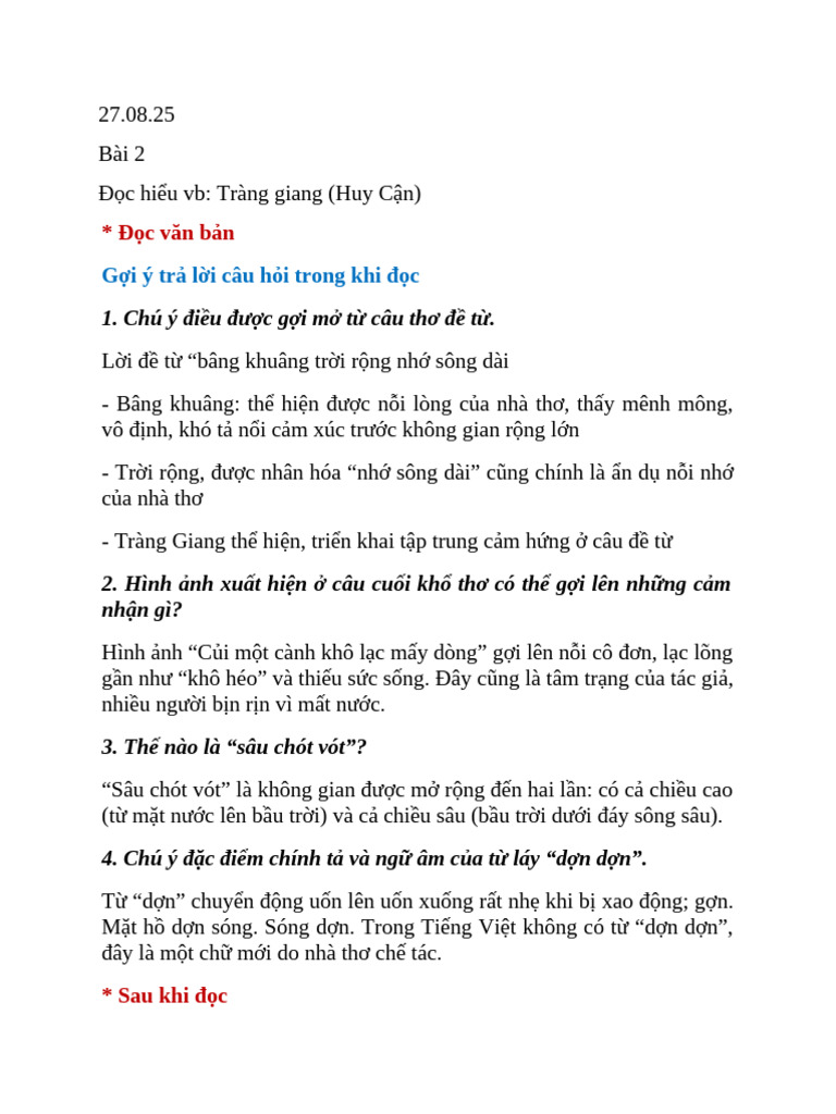 27.08.25 bài 2 vb tràng giang | PDF