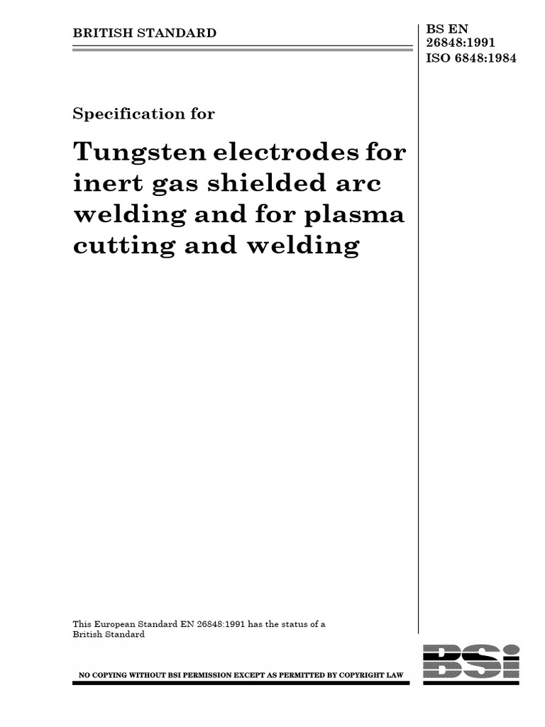 BSEN26848 (Electrodes for Welding) | PDF | Alloy | Welding