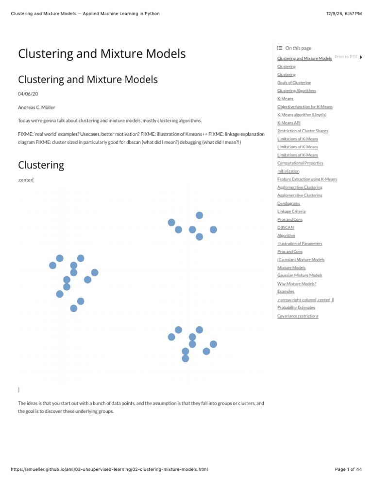 Clustering and Mixture Models - Applied Machine Learning in Python ...