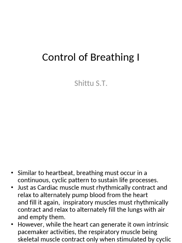 Control of Breathing I | PDF | Exhalation | Human Anatomy