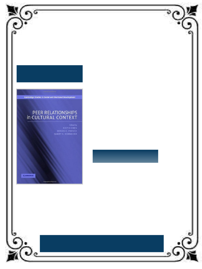 Peer Relationships in Cultural Context 1st Edition Xinyin Chen ebook ...
