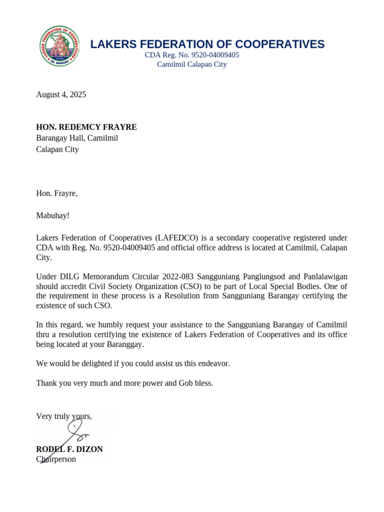 Lafedco Letter to Kap Frayre | PDF