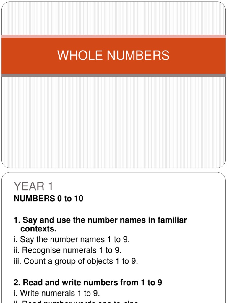 Whole Numbers | PDF | Subtraction | Multiplication