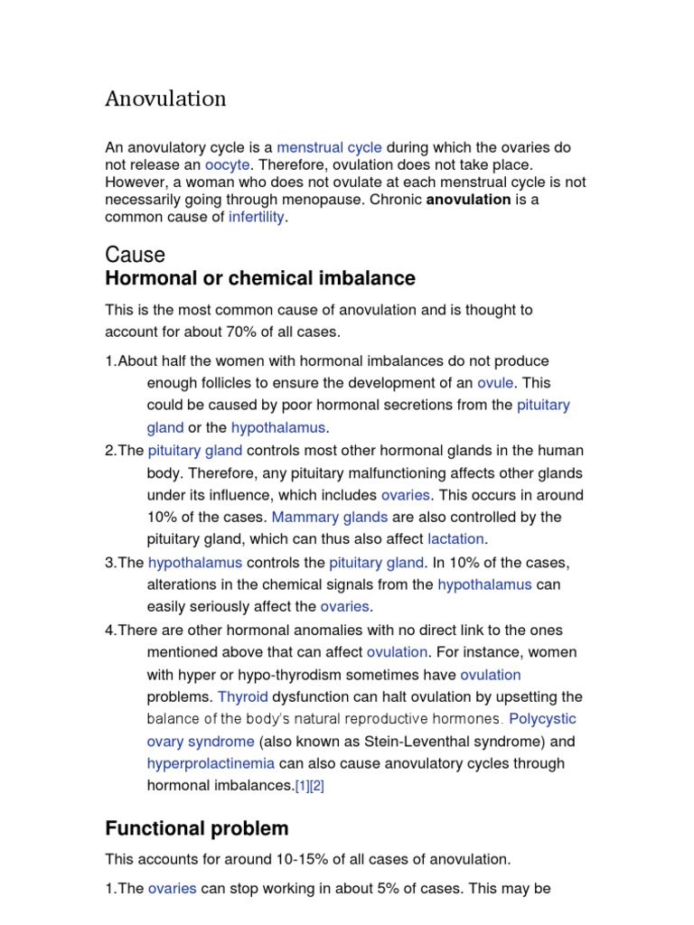 Anovulation: Causes and Impacts on Fertility | PDF | Animal Female ...