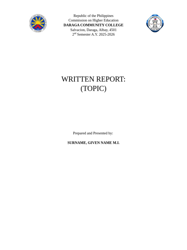 Written Report Template | PDF