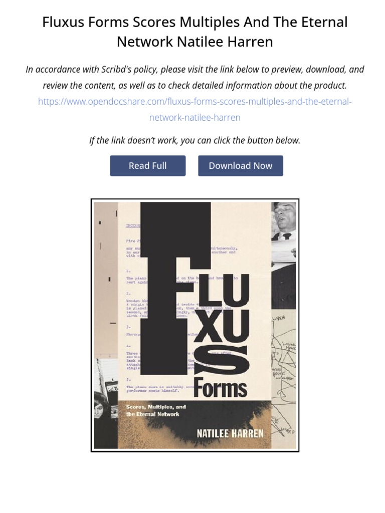 Fluxus Forms Scores Multiples And The Eternal Network Natilee Harren ...
