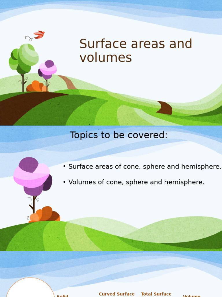 Surface Areas and Volumes of Solids | PDF | Sphere | Area