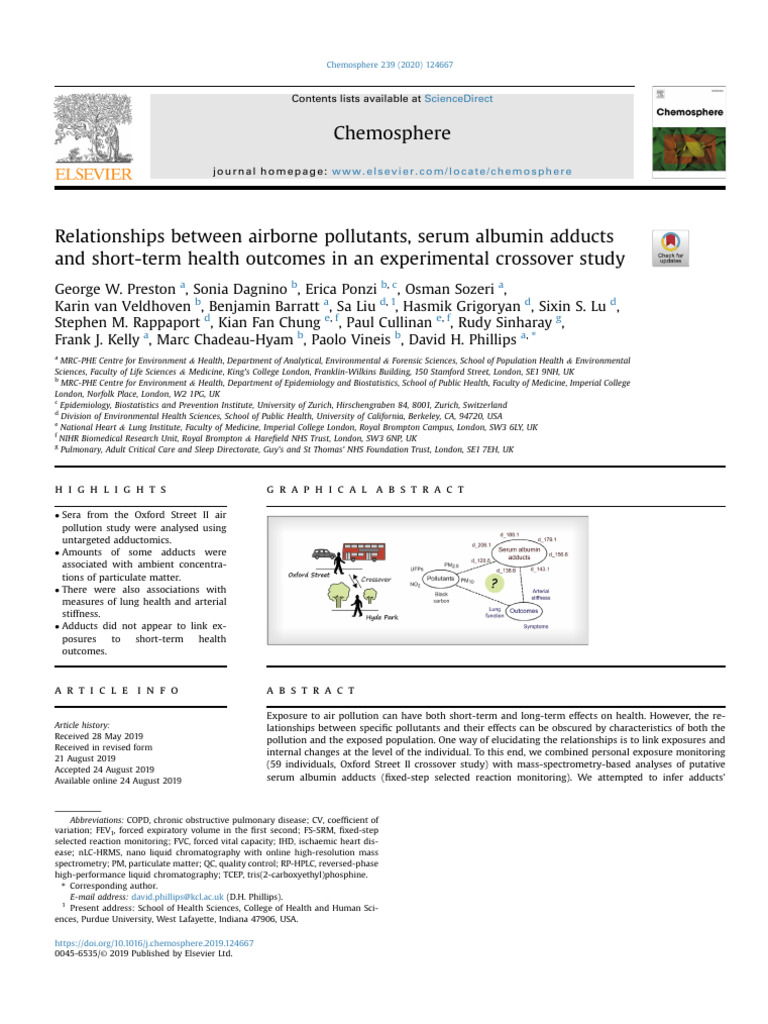 2020 Preston Chemosphere | PDF | Particulates
