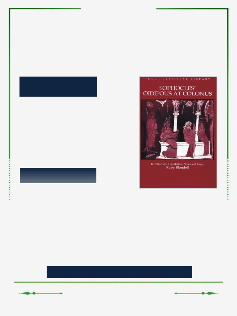 Sophocles Oidipous at Colonus 1st Edition Sophocles ebook 2026 complete ...