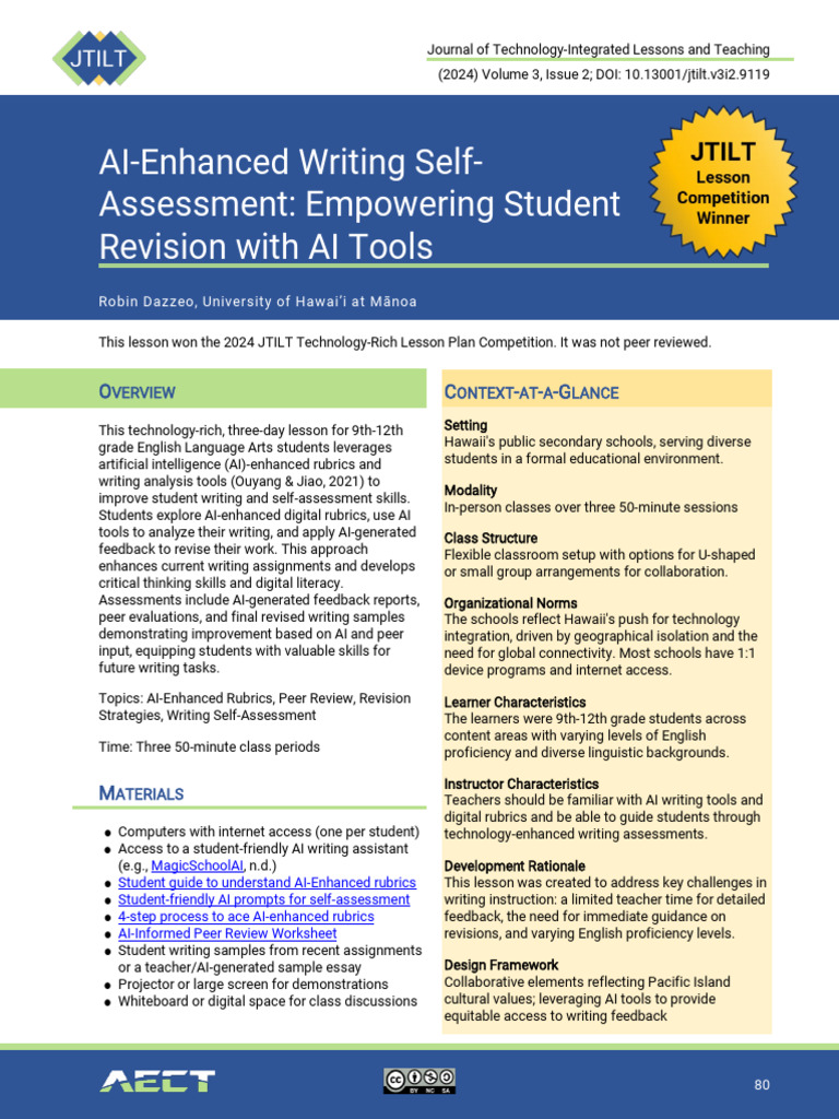 AI Tools for Student Writing Revision | PDF | Peer Review | Artificial ...
