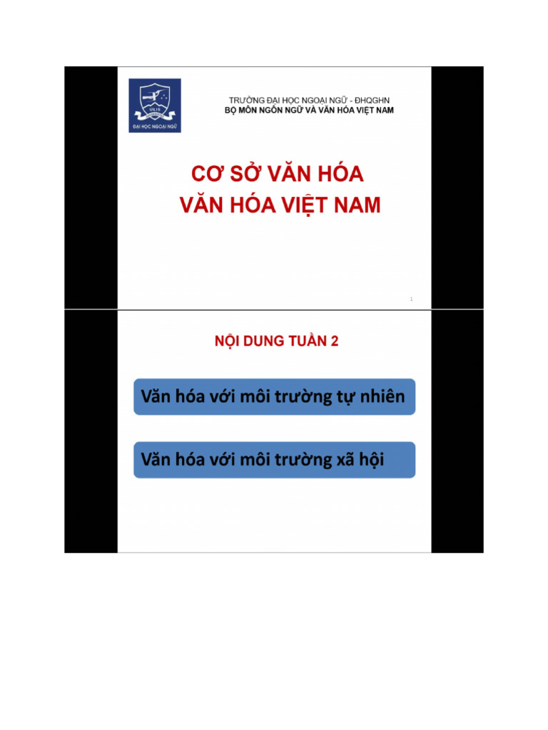 Module 2 Văn Hóa Và MTTN, Văn Hóa Và MTXH | PDF