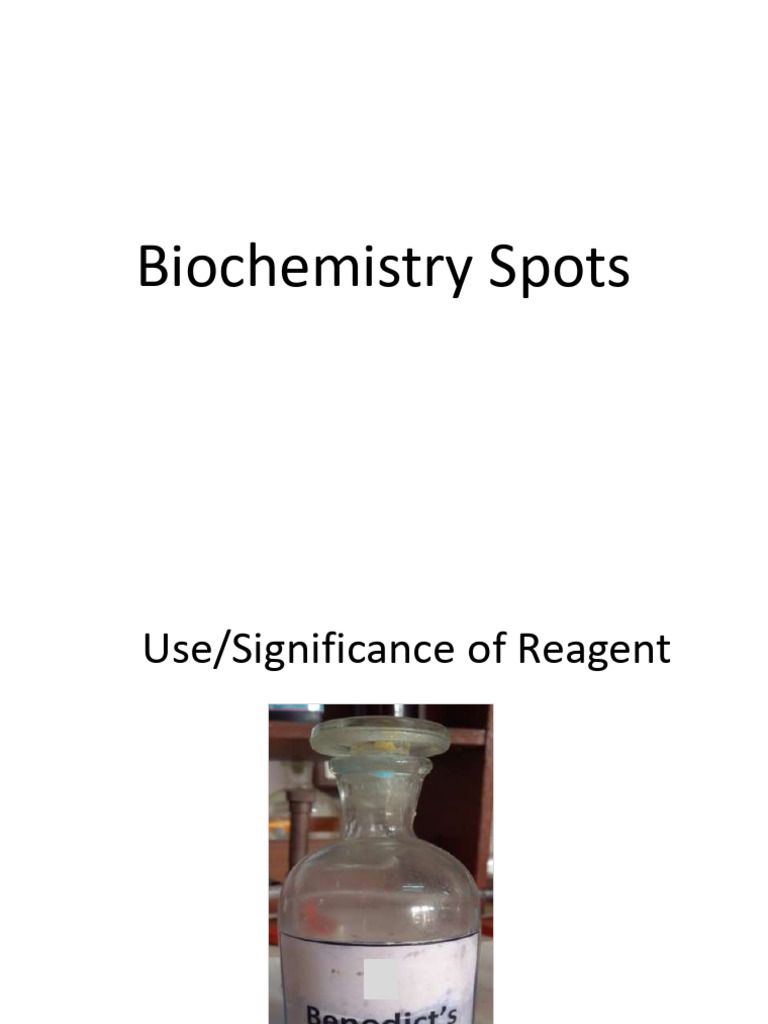 Biochemistry Reagents and Tests Guide | PDF