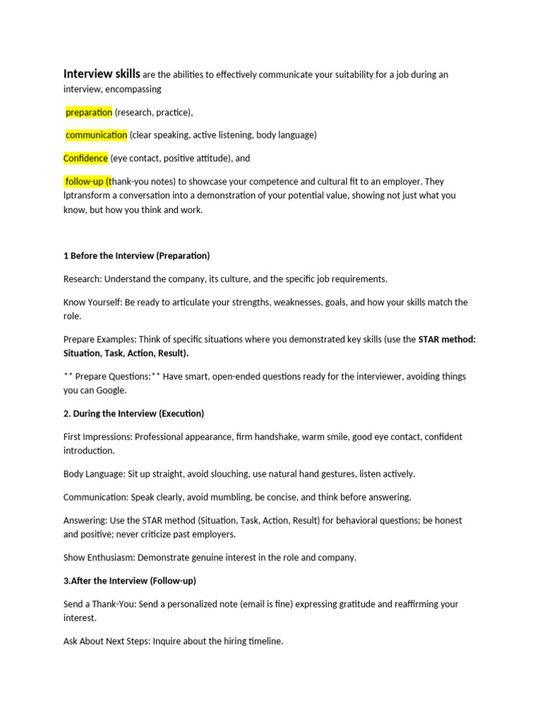 Interview Skill-WPS Office | PDF
