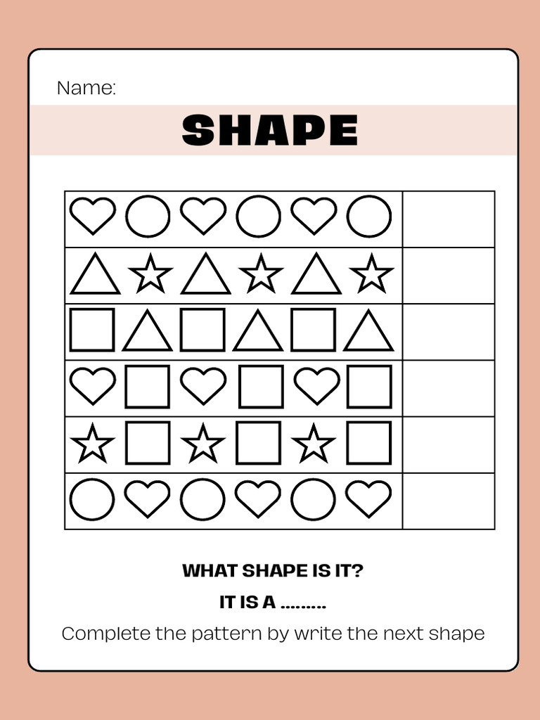 Art Pattern Worksheet in Pink and White Boho Style | PDF