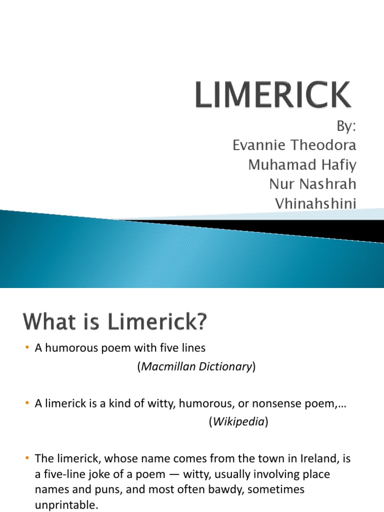 Understanding Limericks: Definition & Examples | PDF | Limerick (Poetry ...
