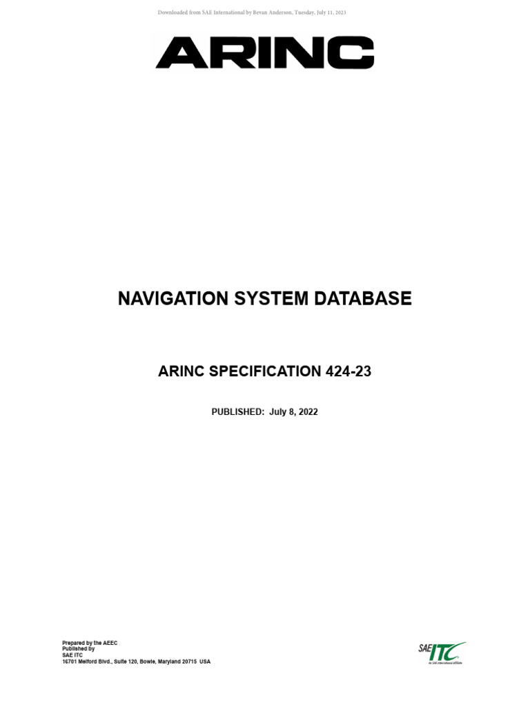 ARINC Specification 424-23 Overview | PDF | Aviation