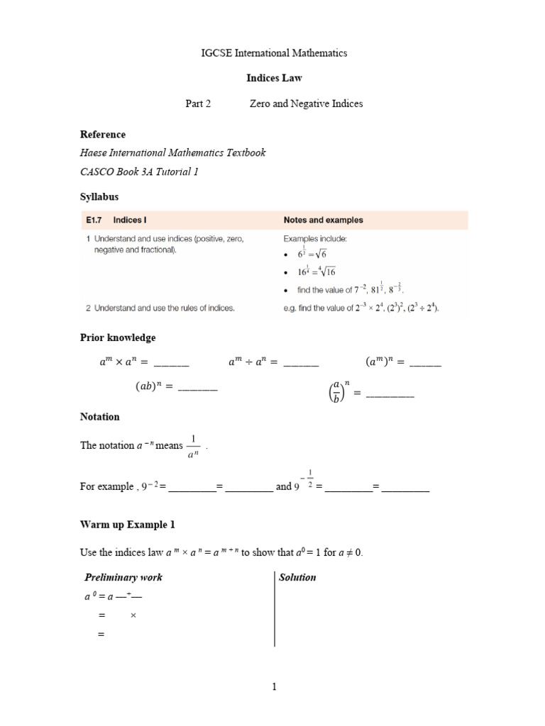 Y9 TOP 15 Student Positive and Negative Indices | PDF | Mathematics ...