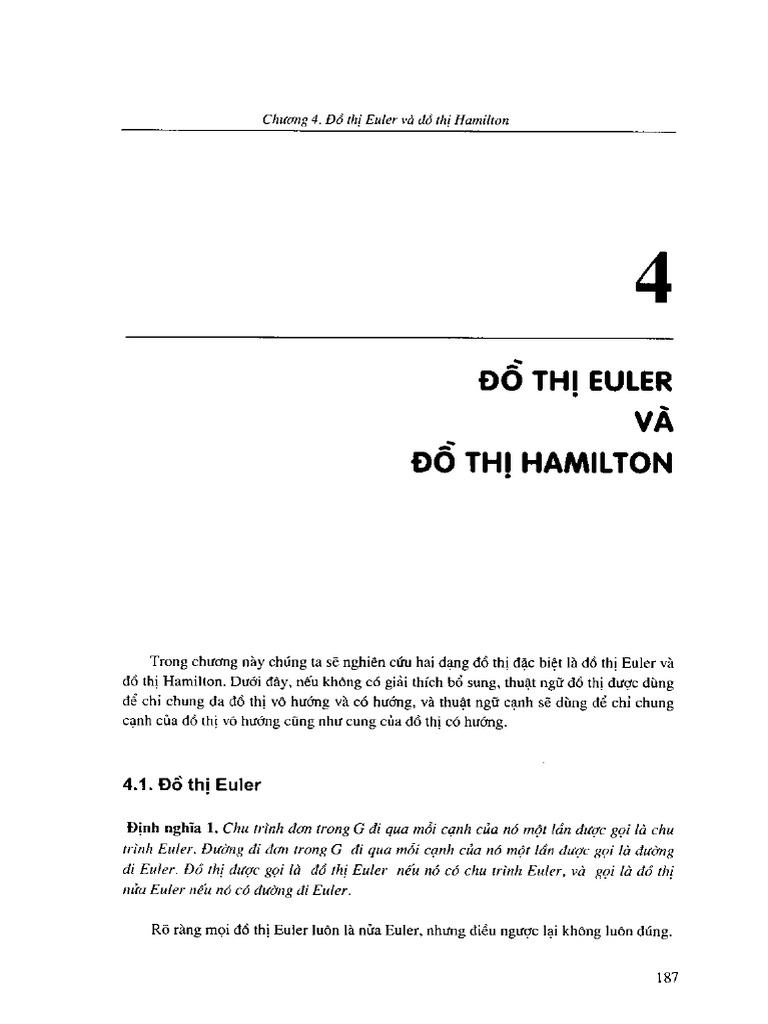 LTDT - C4 - Do Thi Euler, Hamilton | PDF